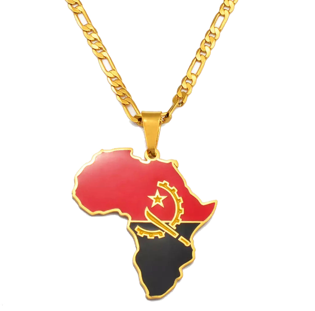 African Map - Angola Gold Necklace – Original Heritage